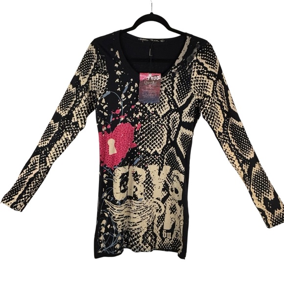 Christian Audigier | Tops | Christian Audigier Crystal Rock Top Y2k ...